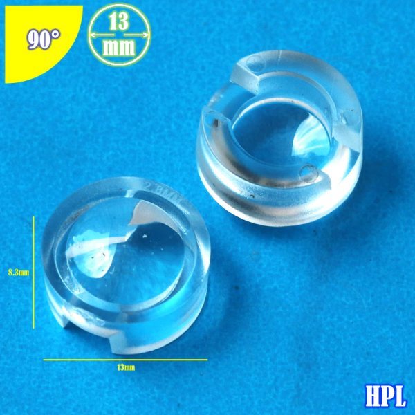90 Degree 13mm CONVEX Mini PMMA Lens 1W 3W Transparent HPL LED Lens ...