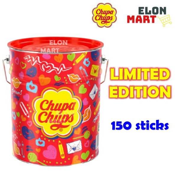 Chupa Chups Lollipops Limited Edition Steel Tin (150 sticks) | Shopee ...