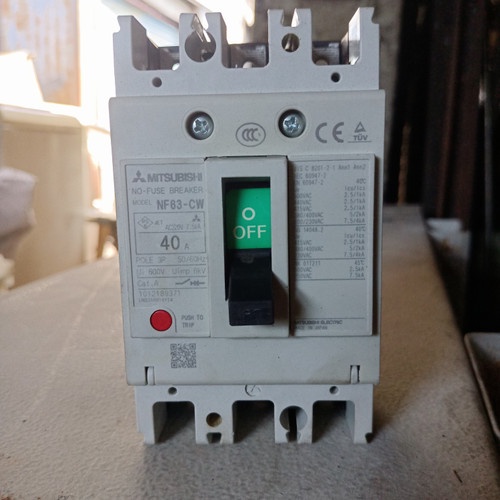 Mitsubishi NFB / MCCB / No Fuse Breaker NF63-CV 3P 40A | Shopee Malaysia