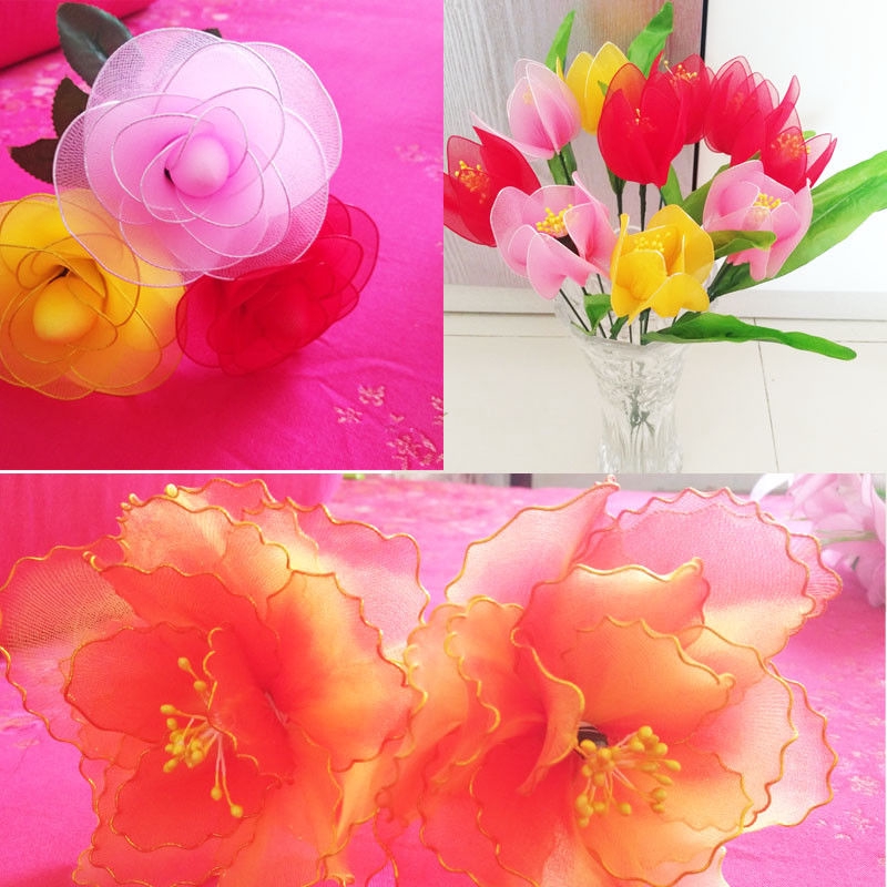 5pcs 2.3M Nylon Stocking Making Artificial Mesh Flower Arrangement ...