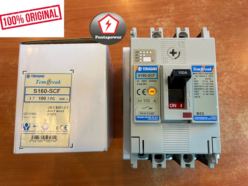 TERASAKI MCCB S160SCF 100A 25KA 3POLE S160-SCF | Shopee Malaysia