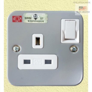 UMS 1213M 13A 1 GANG METAL CLAD SWITCH SOCKET 【 SIRIM HARD METAL PLUG SOCKET SET】OUTLET 2213M ...