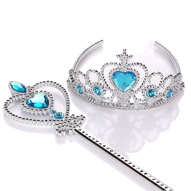 Children Girls Crown Magic Wand Headdress Frozen Snow Magic Wand Set ...