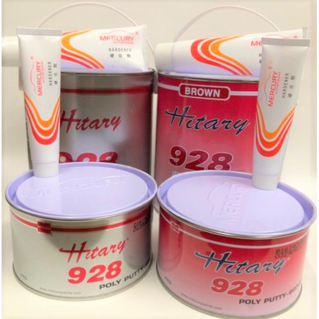 Nissan Hitary 928 Poly Car Putty (Brown/Grey) 1kg/4kg With Hardener ...