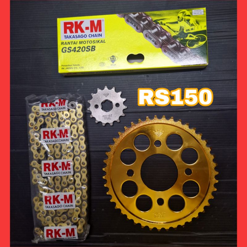 HONDA RS150 RSX 420 RKM /DRC HEAVY DUTY GOLD CHAIN COMBO DIAMOND RACING ...