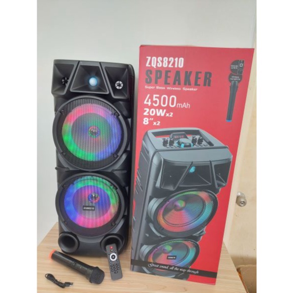 ZQS-8210 Audio Speaker Super Bass Karaoke Portable Speaker Bluetooth FM ...
