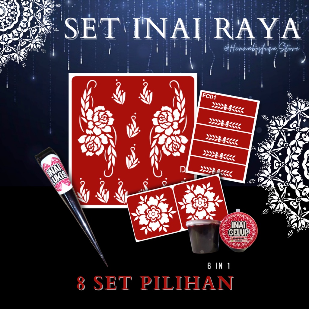 🔥SET STICKER INAI RAYA 6IN1🔥 | Shopee Malaysia