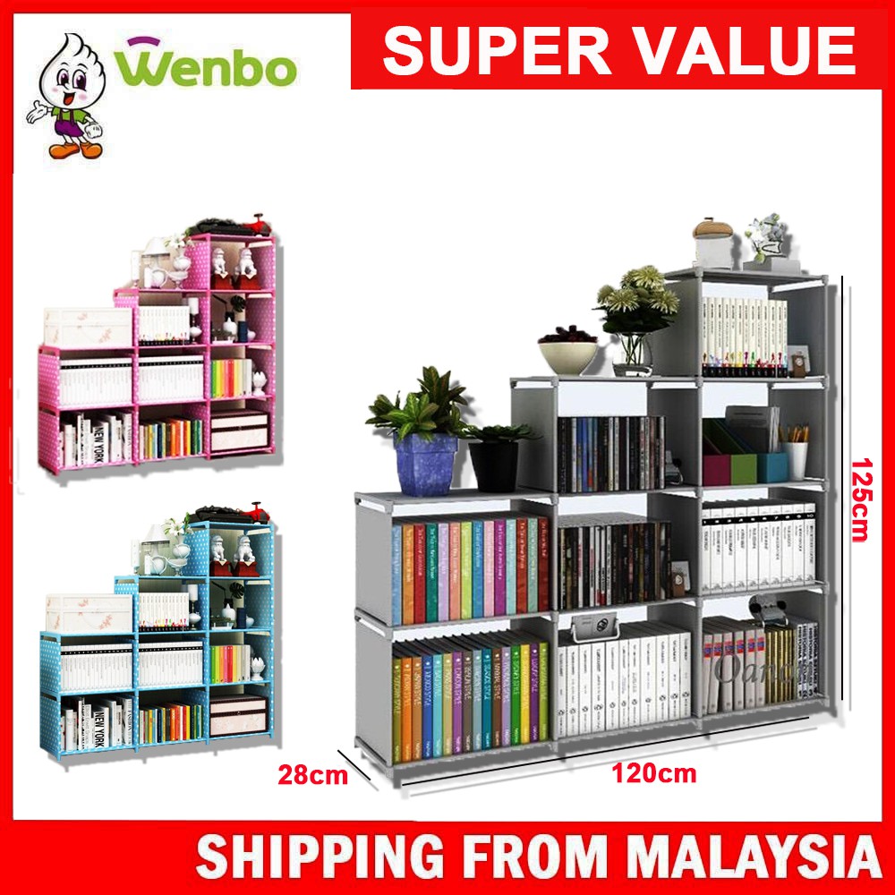 Wenbo [9 COLOUM] Simple Bookshelf Bookcase Storage Rack Children's ...