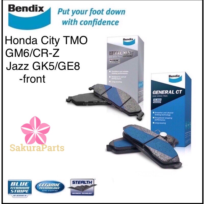 Honda Bendix Metal King Front Brake Pad - Honda City TMO / GM6/ CR-Z ...