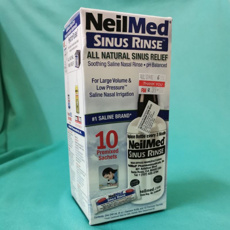 NeilMed Sinus Rinse Bottle Kit ( 1Bottle + 10 Sachets) Exp9/2026 UNIMD ...