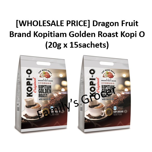 [WHOLESALE PRICE] Dragon Fruit Brand Kopitiam Golden Roast Kopi O (20g x 15sachets) | Shopee ...