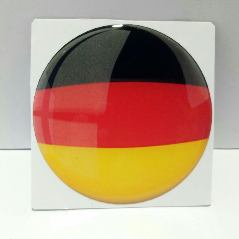Flexible resin embossed sticker Emblem with round German flag logo ...