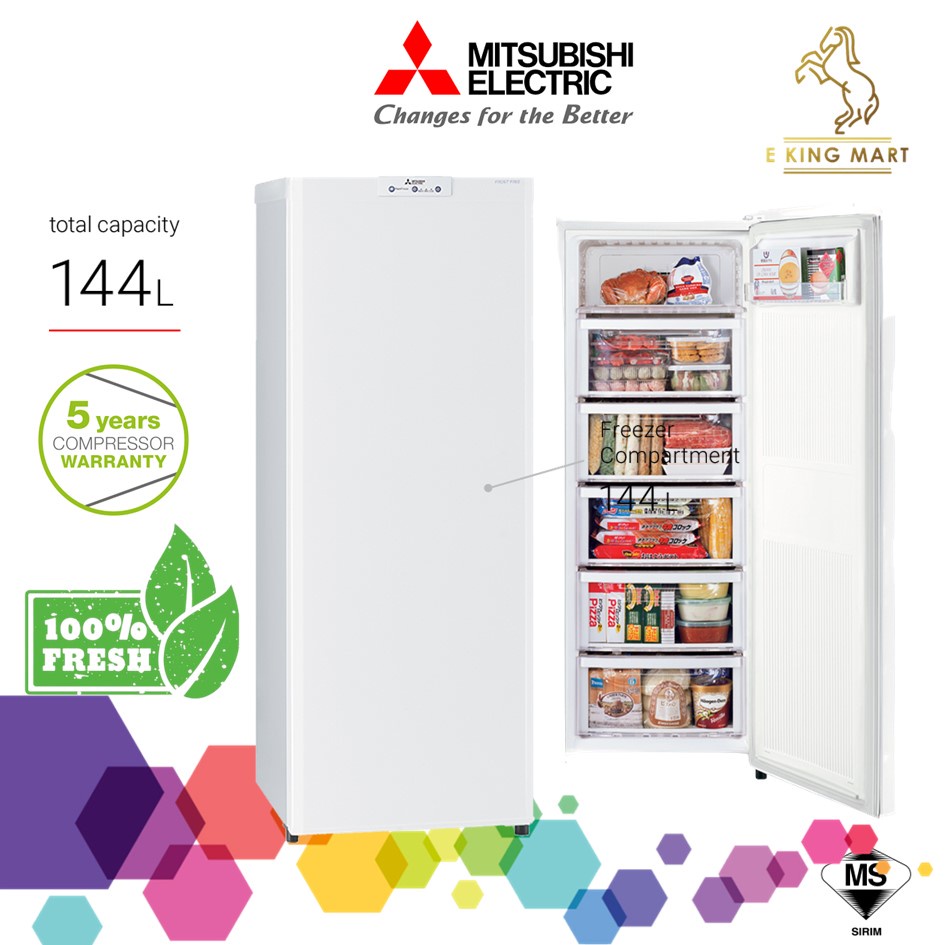 Mitsubishi Upright Freezer Fridge Refrigerator MF-U16R 160L 1 Door ...