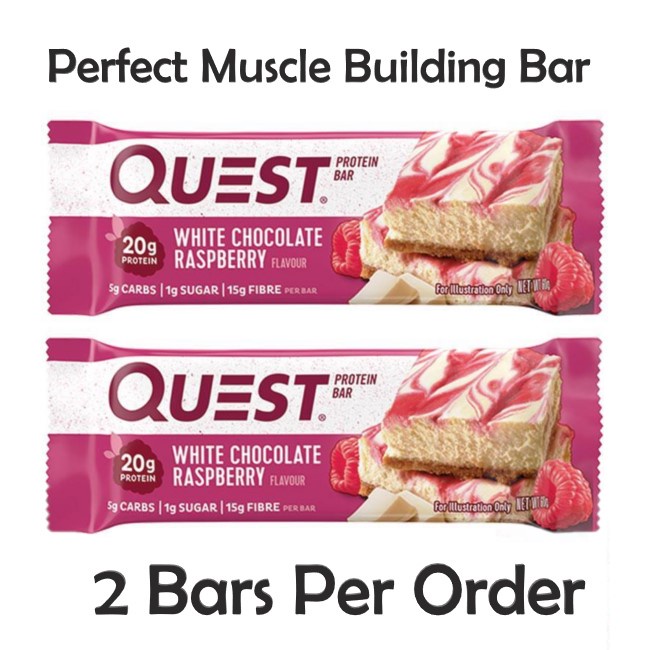 Quest Nutrition, Protein Bar, White Chocolate Raspberry, 2 Bars Pack ...