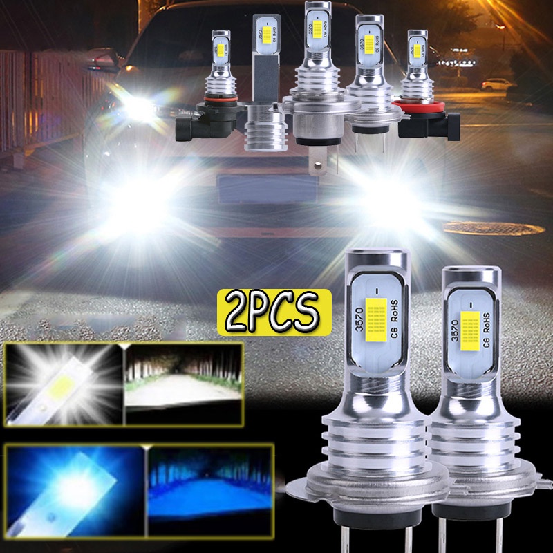 2PCS 3570 Chip Canbus LED Car Fog Lights H7 H8 H11 9005 HB3 9006 HB4 H1 ...