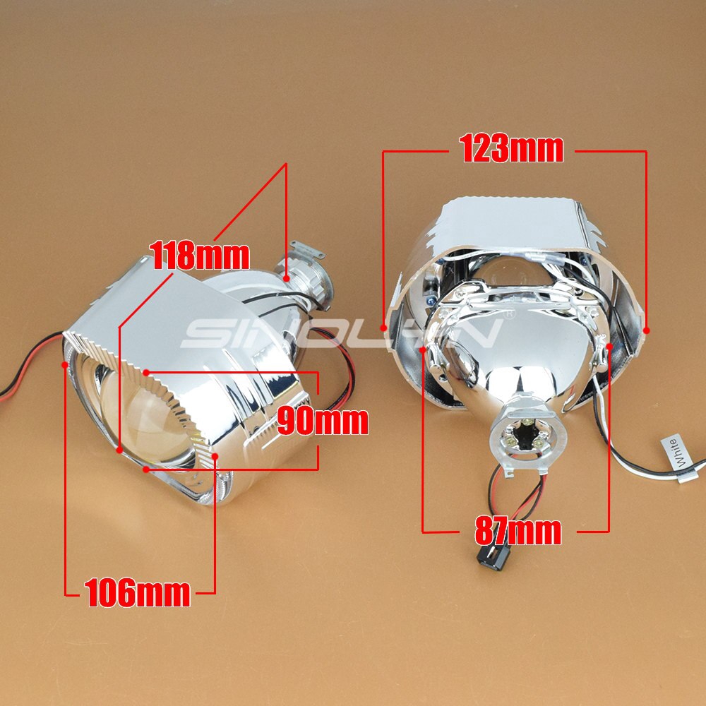 LED Running Lights Angel Eyes HID Bi xenon Projector Lens for Headlamp ...