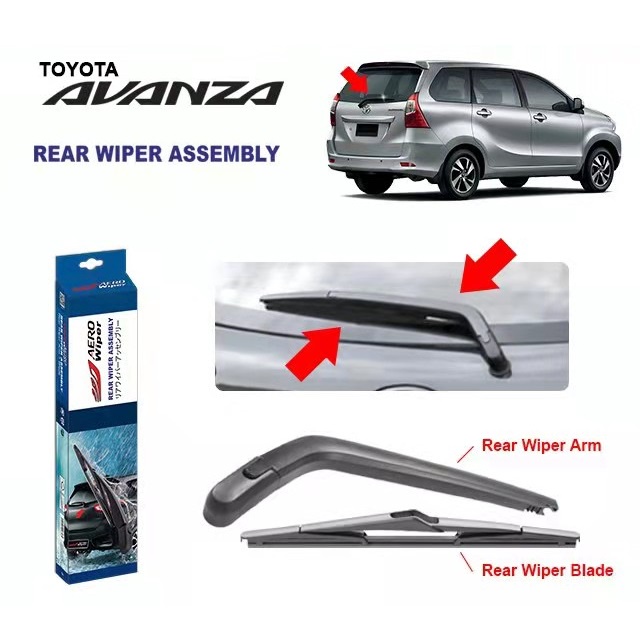 Toyota Avanza 2003 - 2014 Rear Windshield OEM Wiper Arm Blade Set Full ...