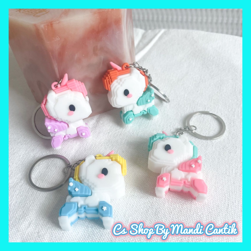 GANTUNGAN Lego Keychain Cute Unicorn Shape Ganci Cute Pony | Shopee ...