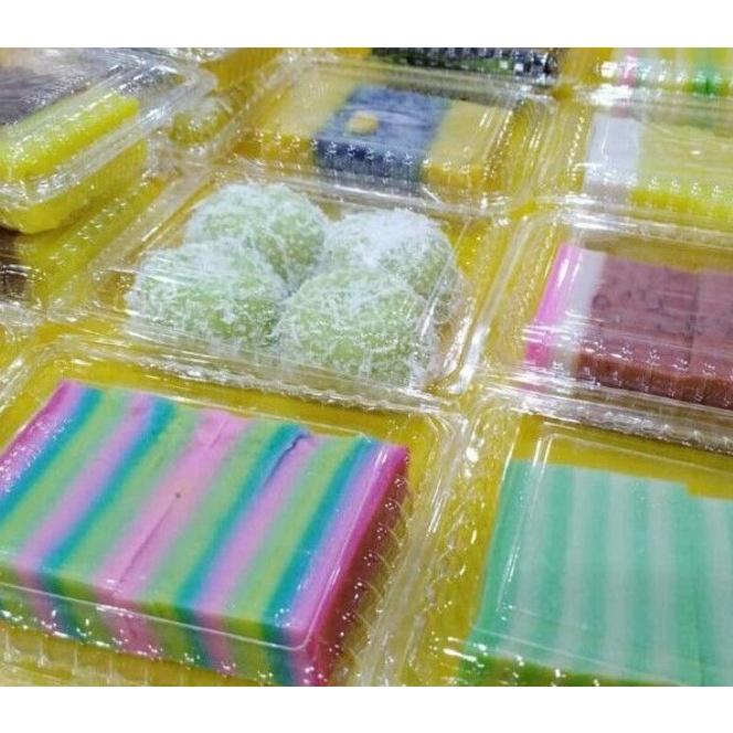 [100pcs±] OPS Clear Tray - OPS-H3/1H/2H/3H Bekas Kuih Bakery Disposable ...