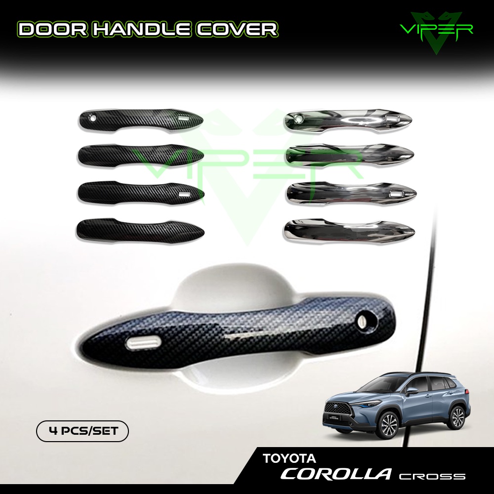 Toyota Corolla Cross CHROME CARBON Door Handle Cover Accessories ...