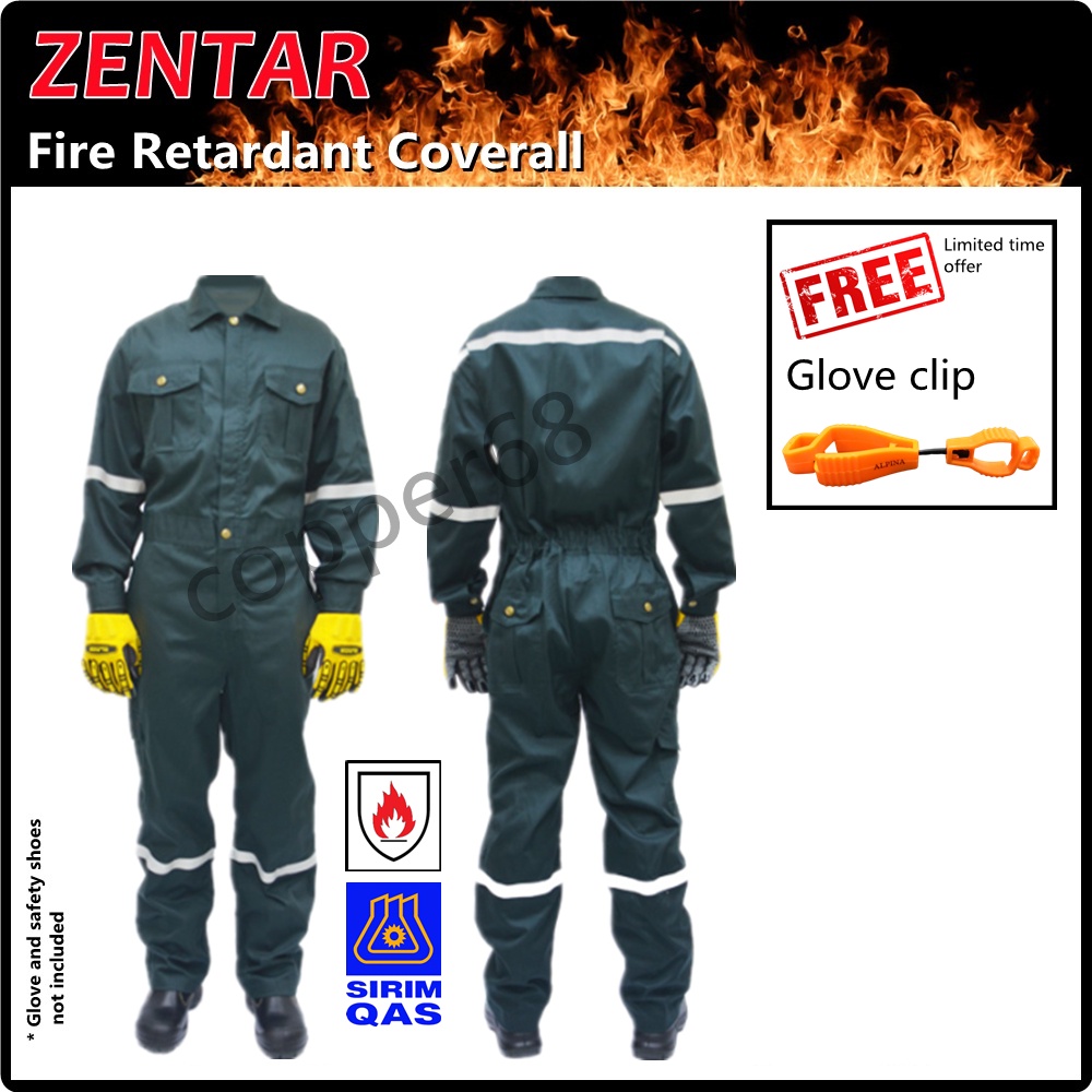 ZENTAR SIRIM DOSH Approved Dark Green Fire Retardant Coverall | FRC ...