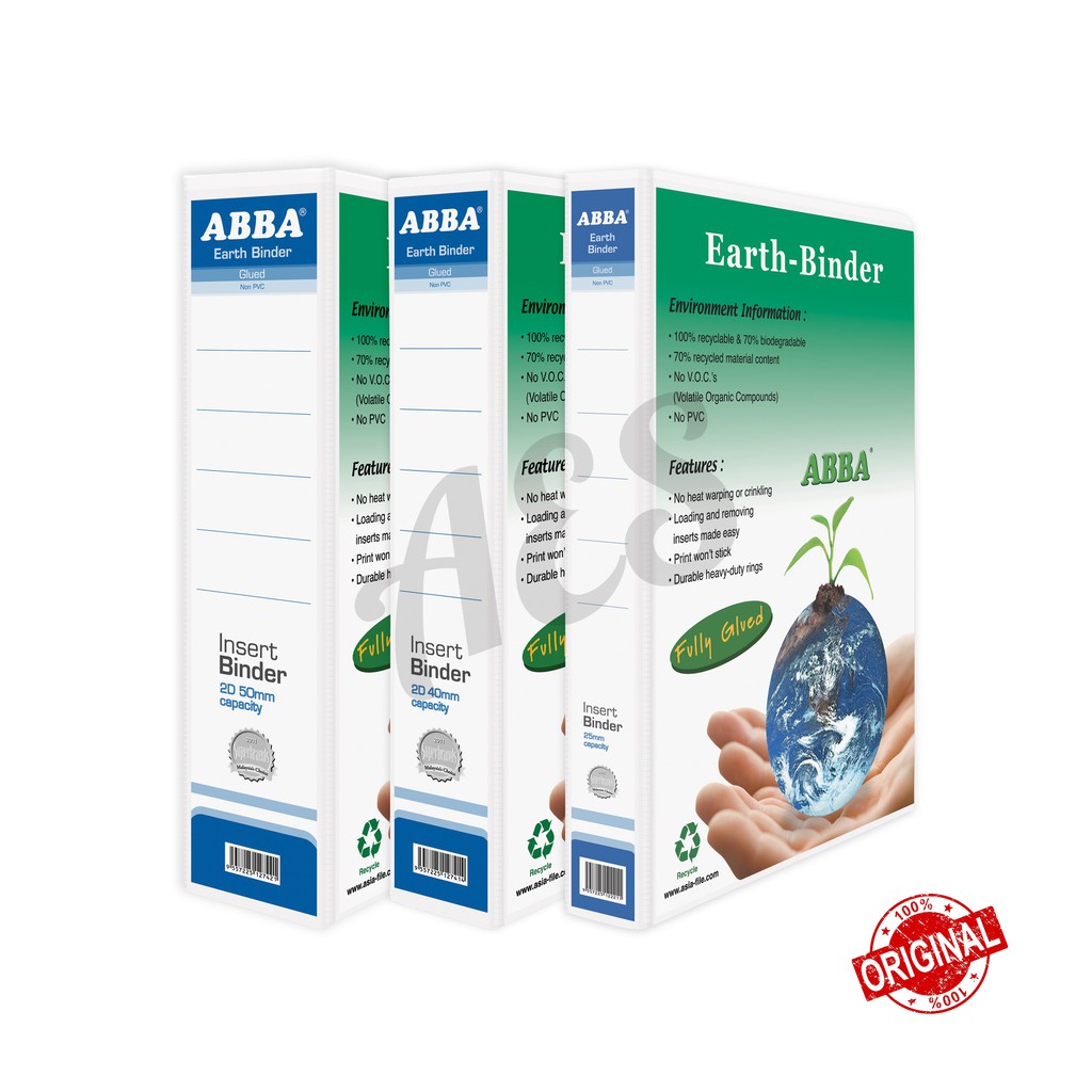 ABBA Insert Binder 2D Ring 25mm/40mm/50mm White | Shopee Malaysia