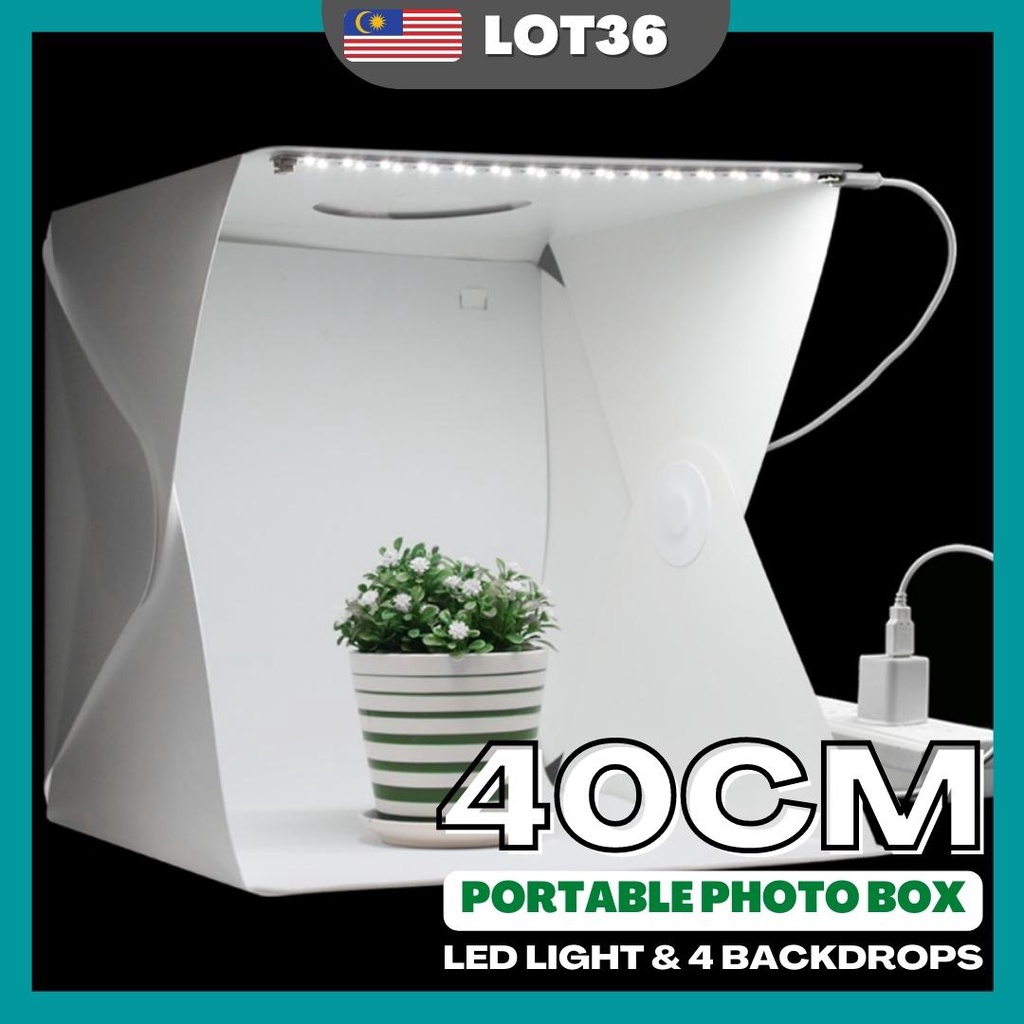 🔥READY STOCK🔥 FOLDABLE 40CM PHOTO BOX USB Studio Portable Light Box ...
