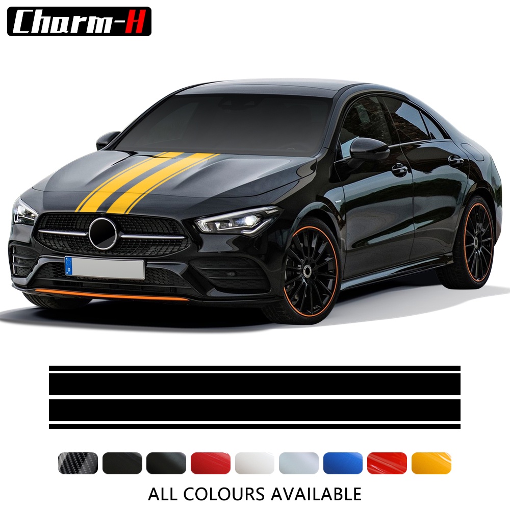 Edition 1 Bonnet Stripes Car Hood Sticker Vinyl Decal For Mercedes Benz ...