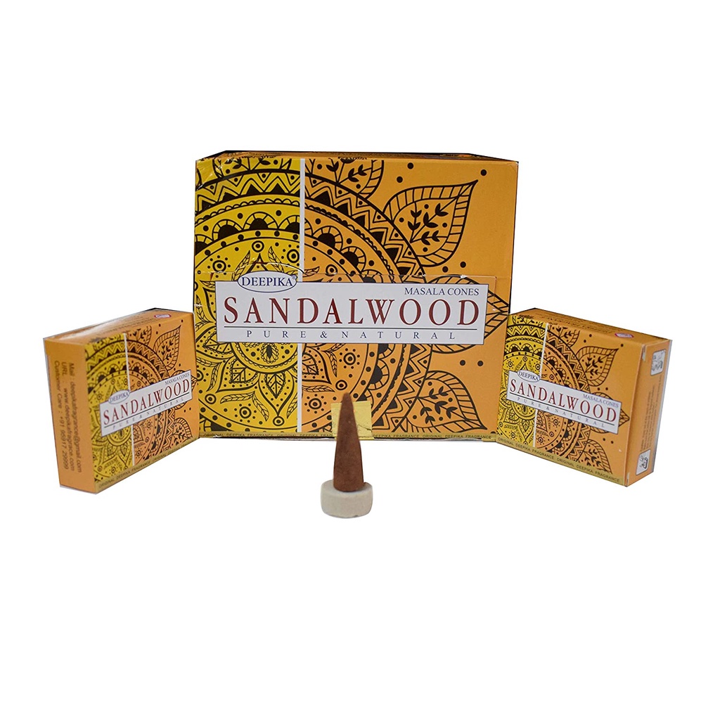 Deepika Sandalwood/Nag Champa/Rain Forest Incense Dhoop Fragrance Cones ...