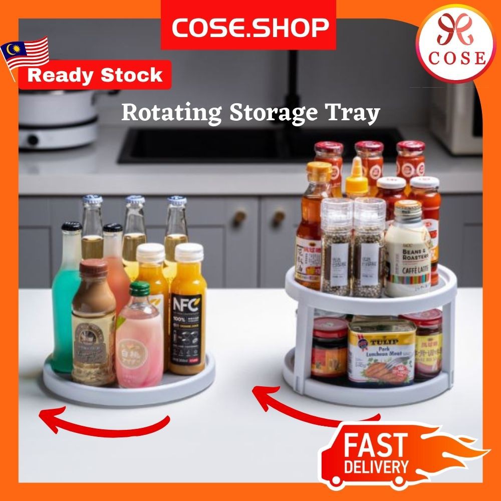 COSE Rotating Storage Tray Rotating Storage Rack Kitchen Storage ...