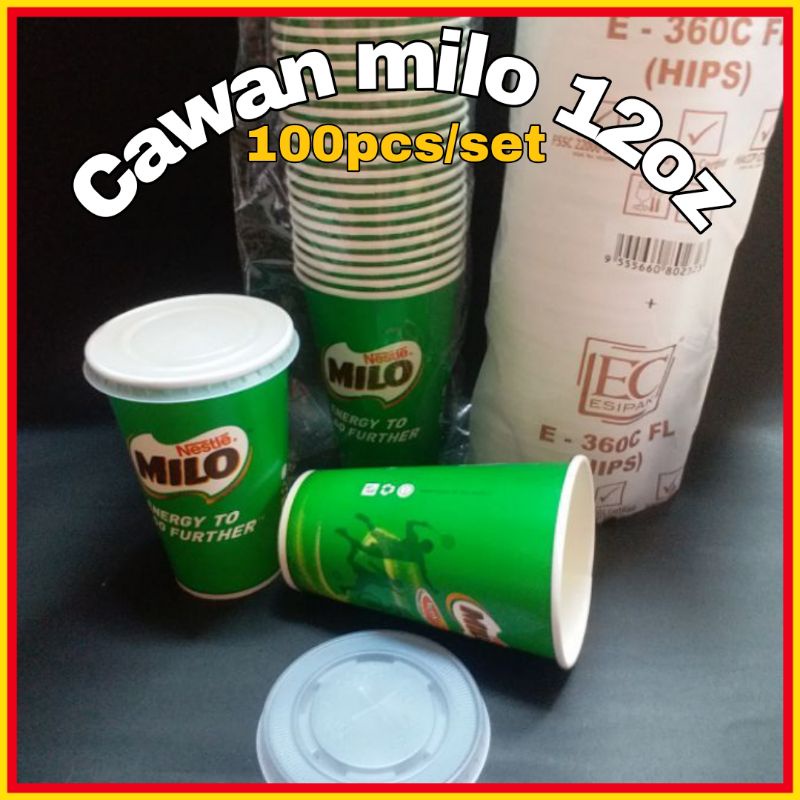 Cawan Milo 12oz/Paper Milo cup 12oz/美禄纸杯 | Shopee Malaysia