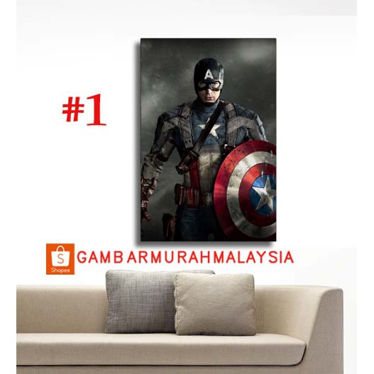 🔥FRAME INCLUDED🔥 Captain America canvas frame poster kanvas | Shopee ...