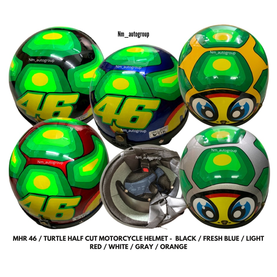 MHR 46 TURTLE Classic Ori Safety Helmet / Visor - BLUE / RED / BLACK ...