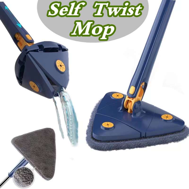 🔥Ship 24H🔥Self Twist Mop Hands Free Squeeze Triangle Mops Rotatable Flat Mop Floor Window ...