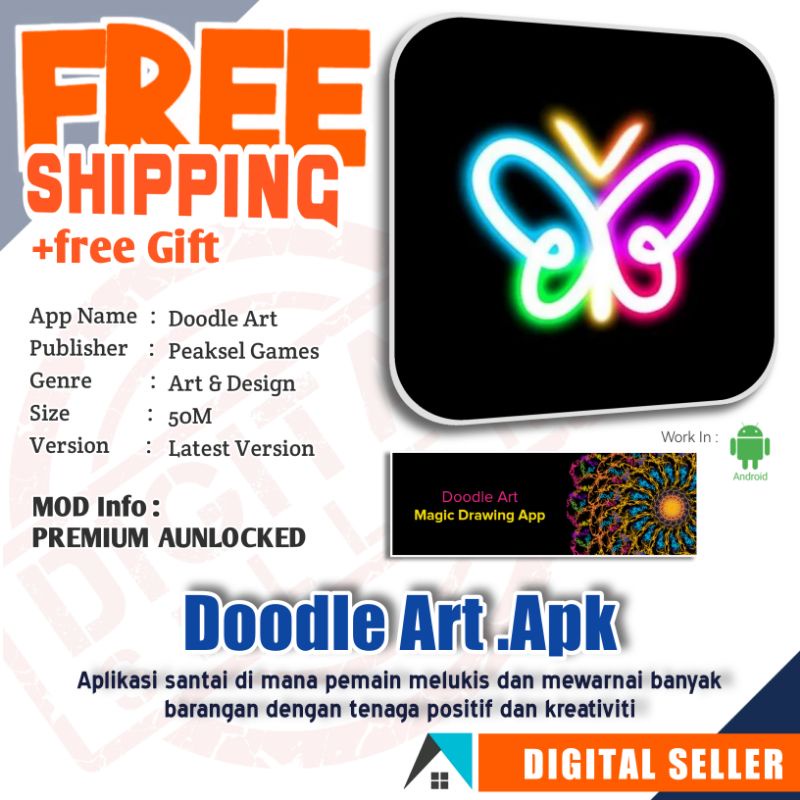 Doodle Art.Apk |App melukis dan mewarnai tidak terhingga untuk mencipta karya agung yang dengan ...