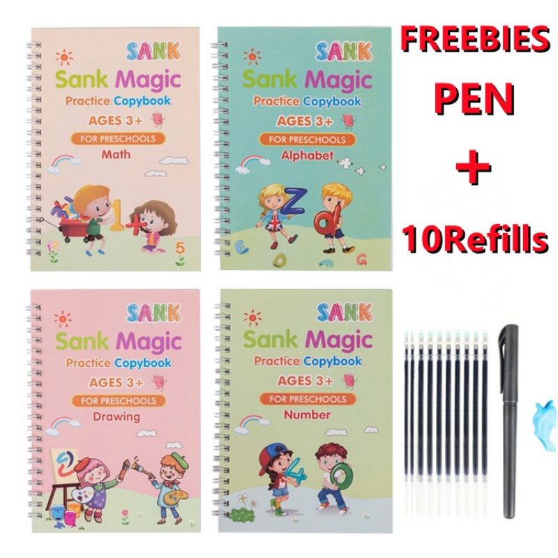*ON HAND* Sank Magic Practice Writing Book (4 Books+1 Pen+5 Refills ...