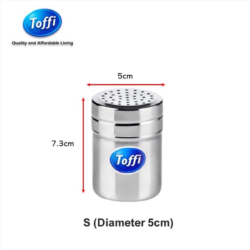 TOFFI S/Steel Condiment Shaker/L/M/S/Bekas Lada/Bekas Lada Steel ...