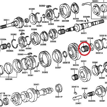 TOYOTA LAND CRUISER TRANSMISSION 1ST GEAR NEEDLE ROLLER BEARING ...