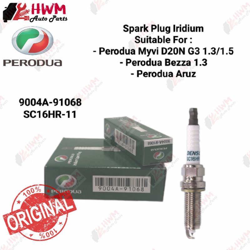 [100% Original] Spark Plug Iridium Myvi New D20N G3 Bezza Aruz Avanza ...