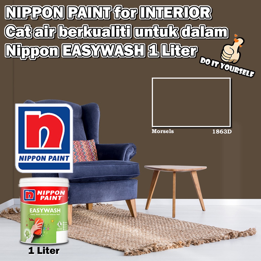 Nippon Paint EasyWash Interior collection 1 Liter Morsels 1863D ...