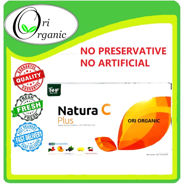 【HALAL KKM CERTIFIED】 30 sachet NHF Natural Vitamin C 1000mg with Zinc ...