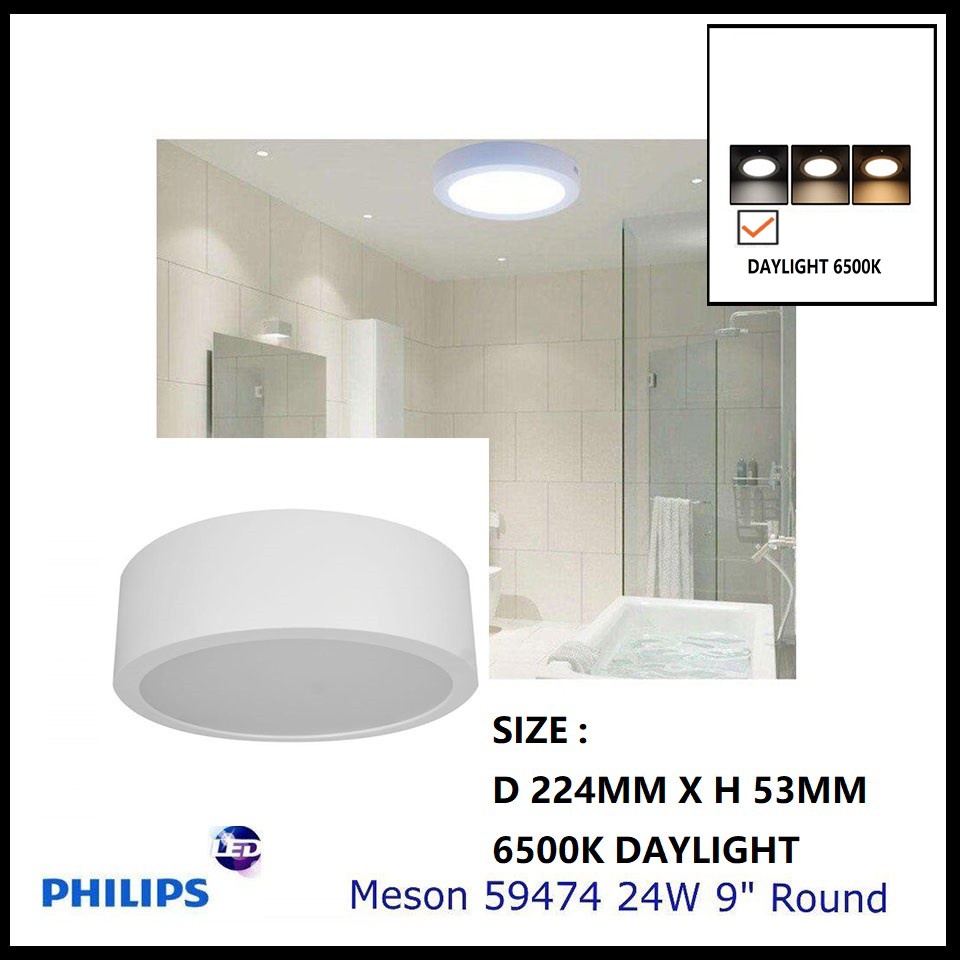 Meson 59474 Philips 24w 9'' LED Surface Downlight/ Ceiling Mounted ...