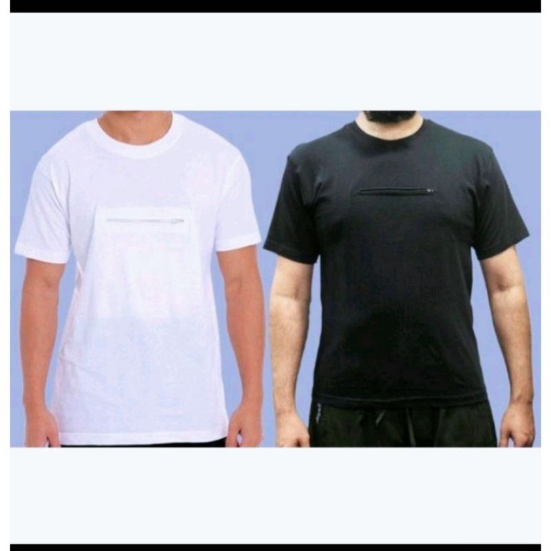 Tshirt Pagoda BERPOKET/ Zip HITAM PUTIH BAJU Tshirt UMRAH HAJI Ready ...