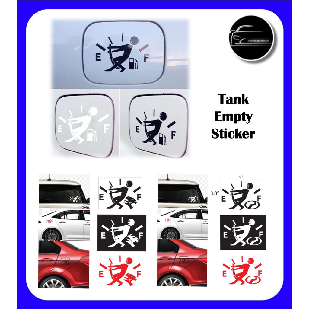 1 Pcs Funny Car Sticker Pull Fuel Tank Pointer To Full empty Tank Decal ...