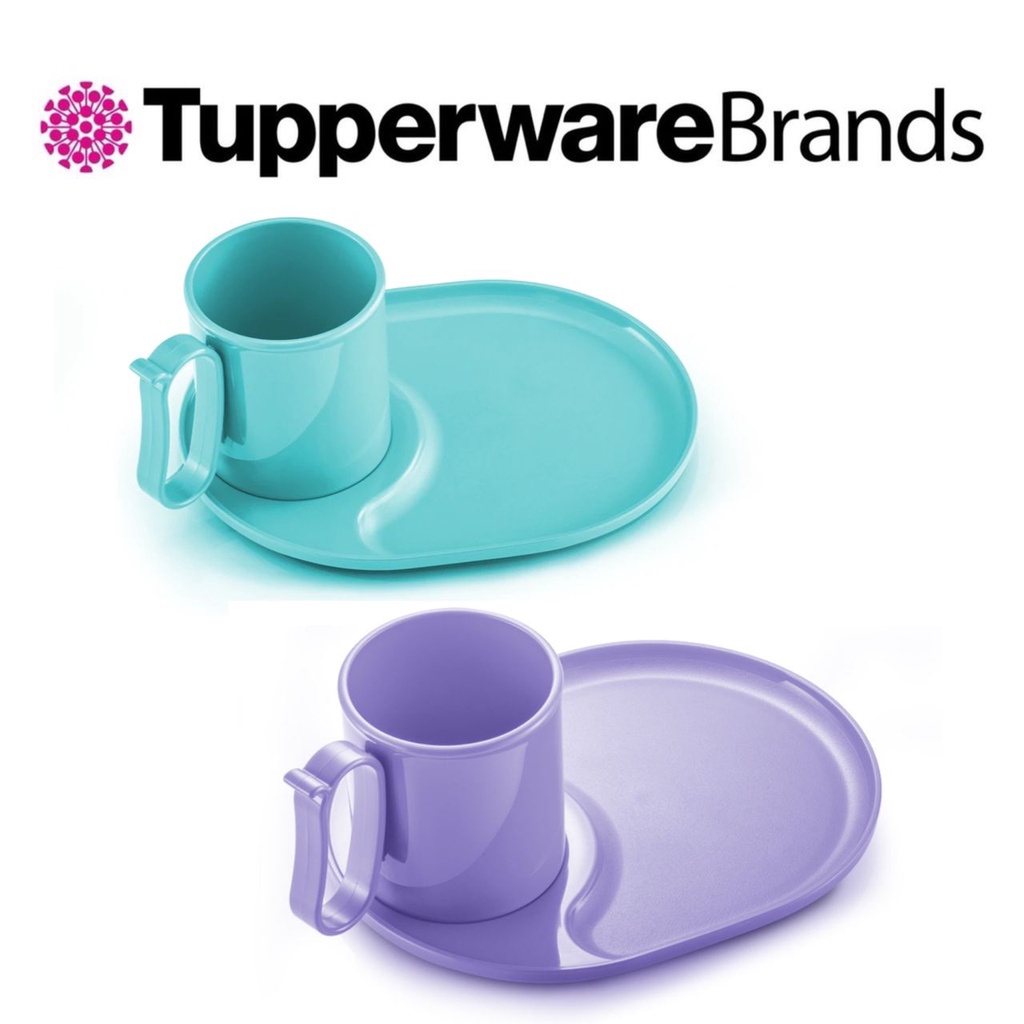 Tupperware Tea 4 Two Set Plate(1) & Mug(1) Blue/Purple/ Cawan/ Dulang ...