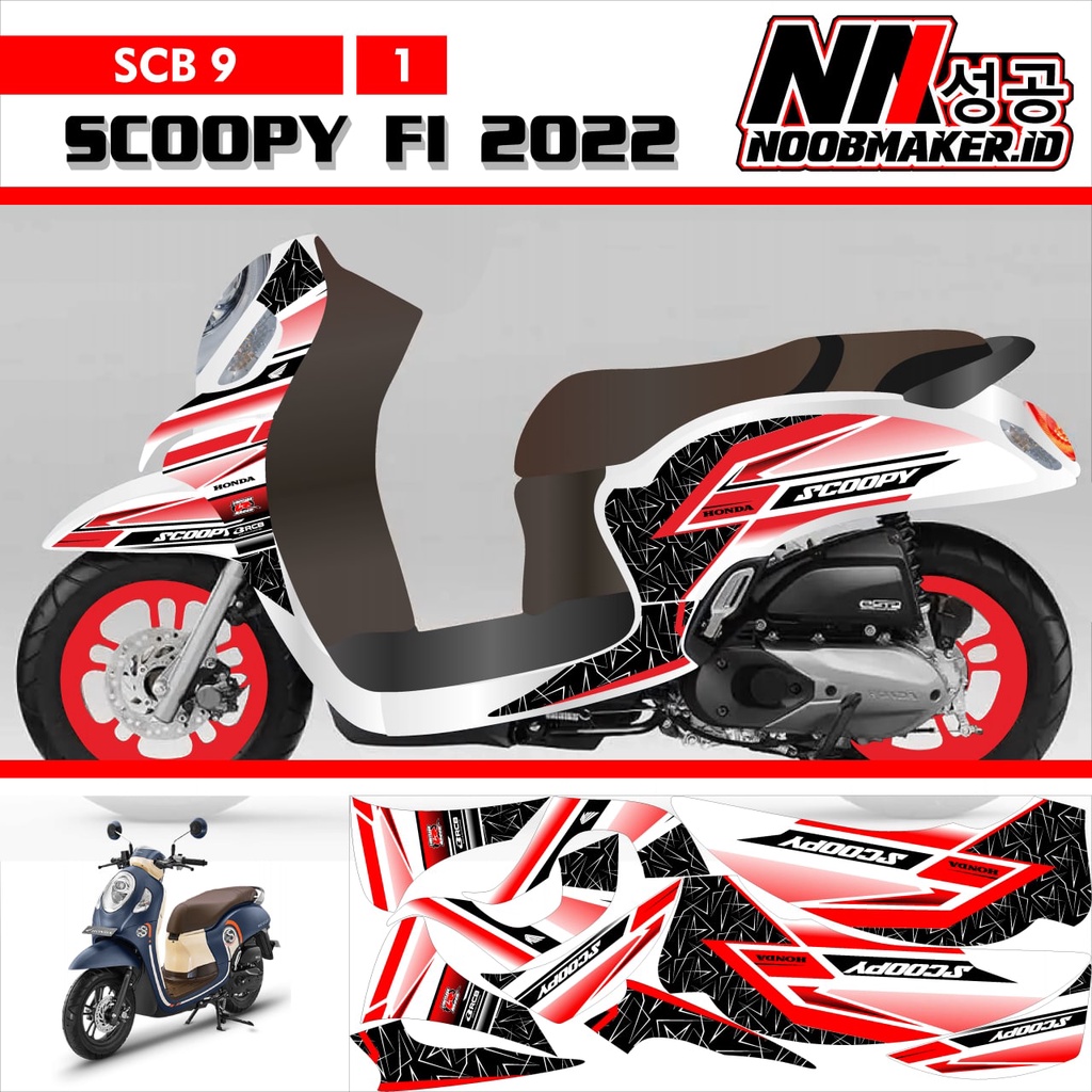 Scb 9 DECAL STICKER SCOOPY FI 2021 - 2022 RACING | Shopee Malaysia