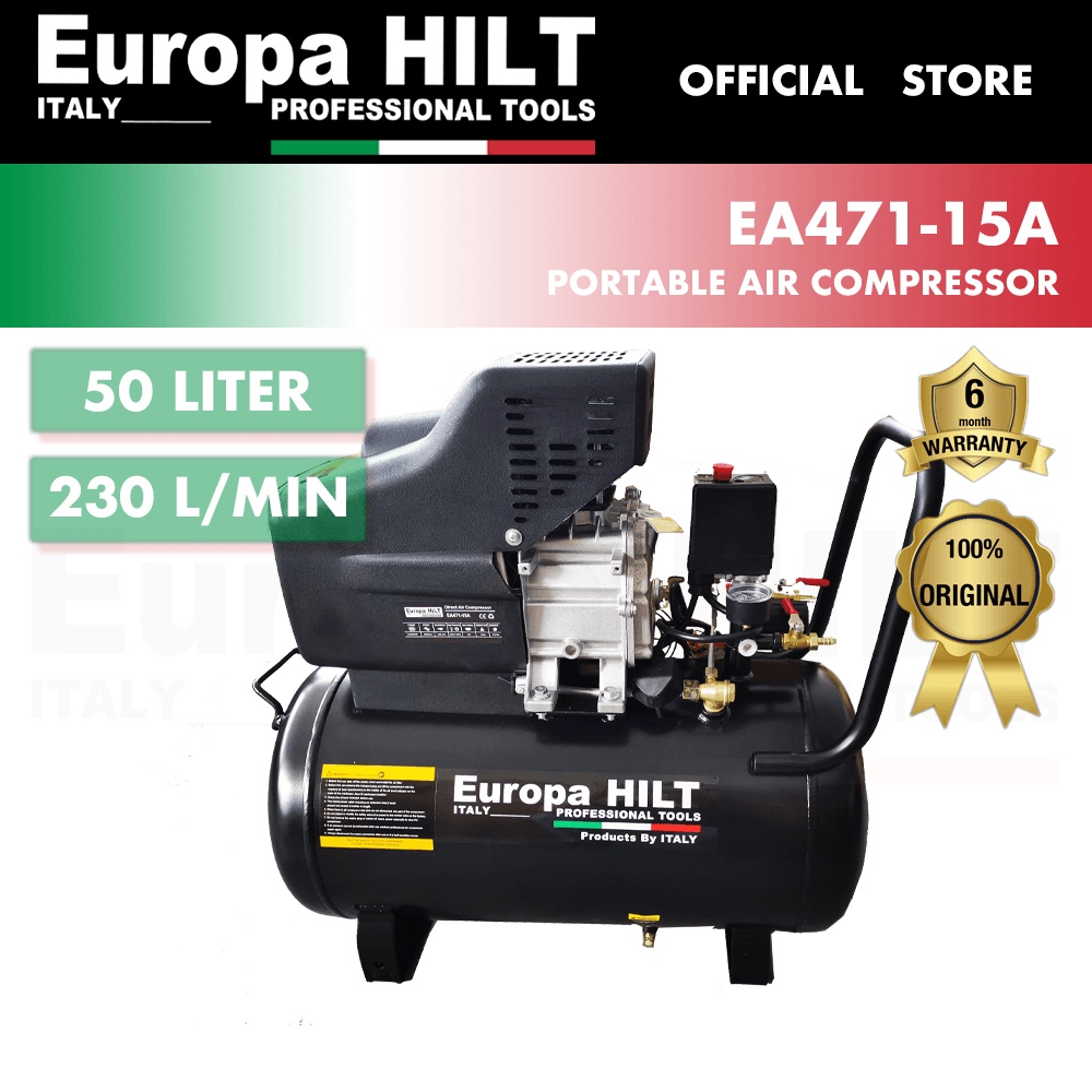 Europa HILT EA471-15A 3.0HP 50 L Portable Air Compressor | Shopee Malaysia