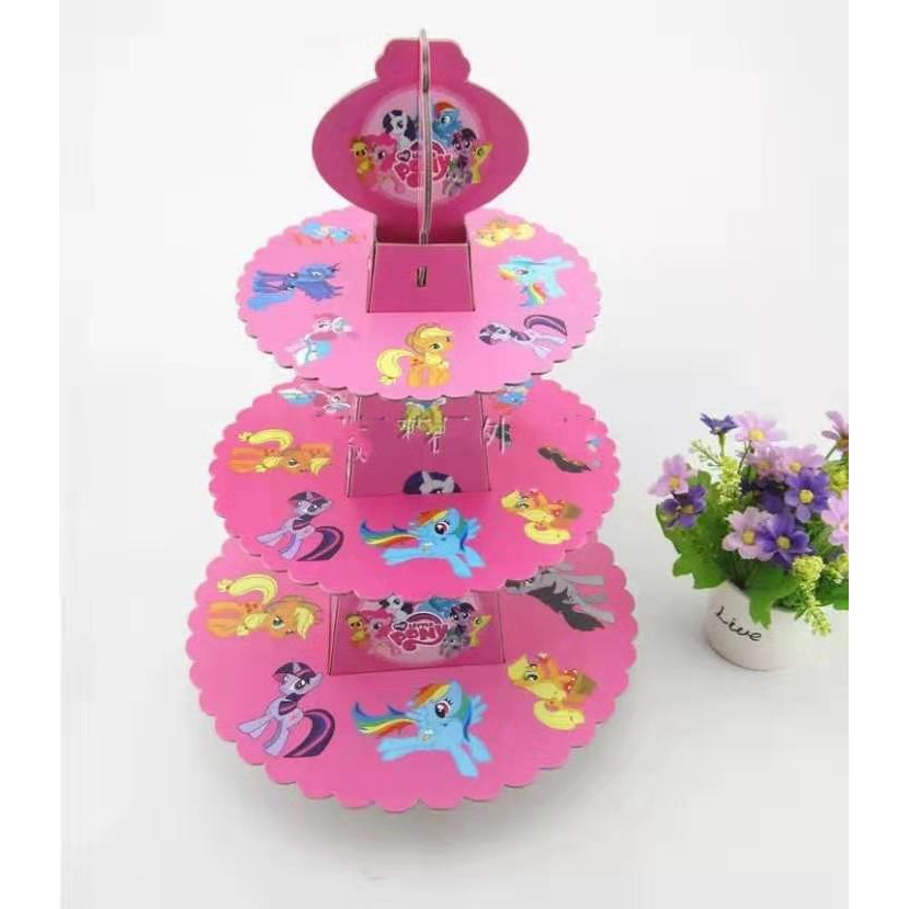 INS style Little pony theme Three Layers Cup cake Stand birthday party ...