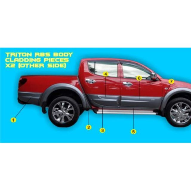 Triton 2005-2012 fiberglass material body cladding ,body moulding, body ...