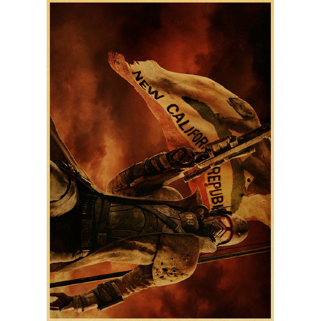 Vintage Fallout 3 4 Game retro posters home decor kraft classic wall ...